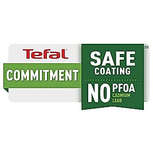 Tefal D52604 Resist Frying Pan 24 cm Safe Titanium Non-Stick Coating Thermo-Signal Temperature Indicator Easy Cleaning Flame Protect Technology Black