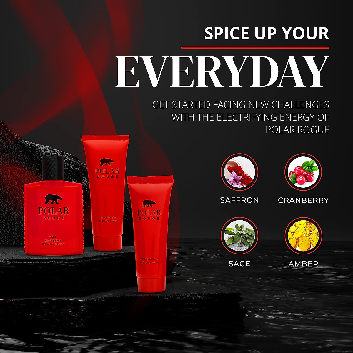 Sandora Fragrances Mens Cologne Gift Set - Cologne For Men - Ginger, Clary Sage, Rich Woods - Perfume, After Shave, Shower Gel - (3.4 fl oz / 100 ml each)