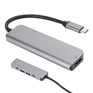 Dock, Hub Adapter, 5Gbps Aluminum Alloy 5‑in‑1 High Hardness for Laptop Computer