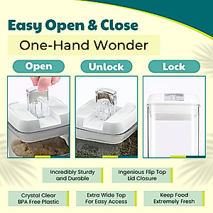 NextG Ideaz Airtight Food Storage Containers, 7-Piece Set, BPA-Free, Stackable, Transparent Plastic Canisters with White Interchangeable Lid for Kitchen Pantry