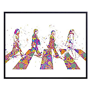The Beatles Poster Wall Art - 8x10 Beatles Memorabilia - Beatles Gifts - Beatles Wall Decor - John Lennon, Paul McCartney, Ringo Starr, George Harrison - Abbey Road - 60s Music