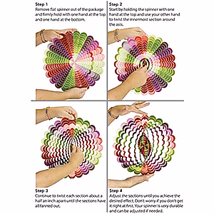 Dawhud Direct Rainbow Spiral Kinetic Wind Spinner for Yard and Garden Wind Spinner Outdoor Metal Large Hanging Rainbow Decor 3D Garden Art Wind Sculpture Spinners Kinetic Art Lawn Ornaments
