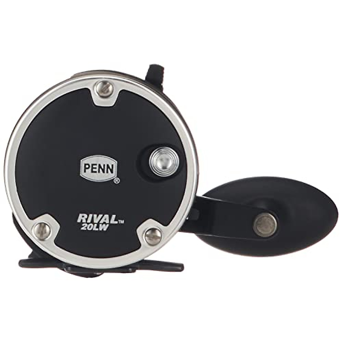 PENN Rival Level Wind Conventional Boat Fishing Reel, HT-100 Star Drag, Max of 15lb | 6.8kg, Forged and Machined Aluminum Spool, RIV20LW, Black