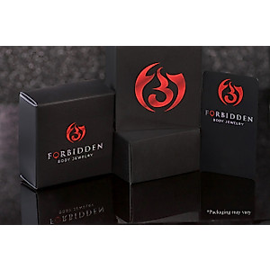 Forbidden Body Jewelry 2 Pack: 20g 6mm Gold IP Plated Surgical Steel L Shaped Nose Ring with 3mm CZ Crystal