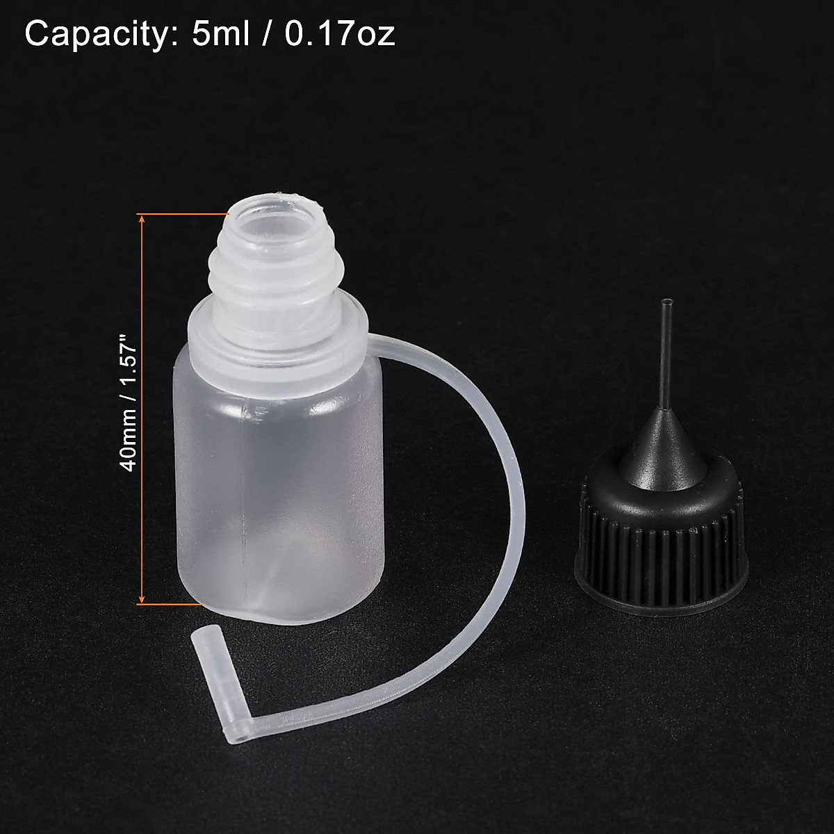 MECCANIXITY Needle Tip Bottle Precision Plastic Applicator Dropper Bottles with 6 Colors Cap for DIY, Cleaning, Repair, Liquids, 5ml, 12 Pack