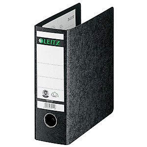 Leitz 2-Ring 3-Inch Premium Linen Textured A5 Sized European Binder, Black (1075)
