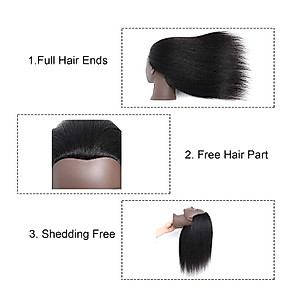 Mannequin Head with Human Hair for Braiding 100% Real Hair Mannequin Head Cosmetology with Hair Doll head for Hair Styling Free Table Mannequin Stand(14")