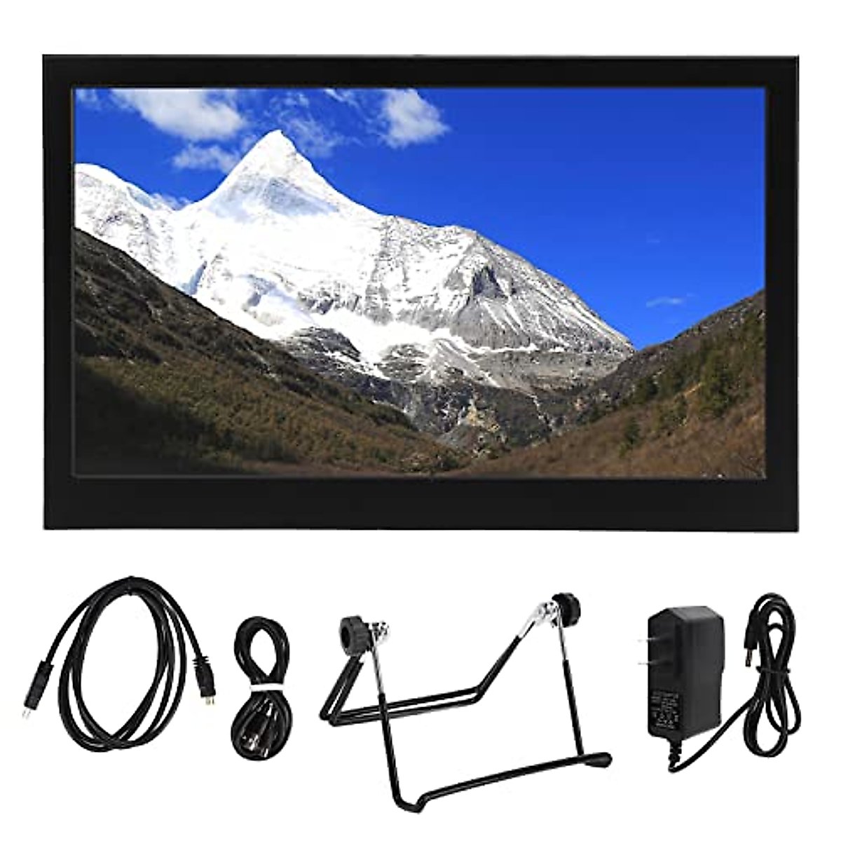 Akozon Capacitive Touch Screen, 13.3in Capacitive Touch Monitor Support HD Multimedia VGA Input Interface Portable HD Color Screen Display with Speaker 100‑240V(US Plug)