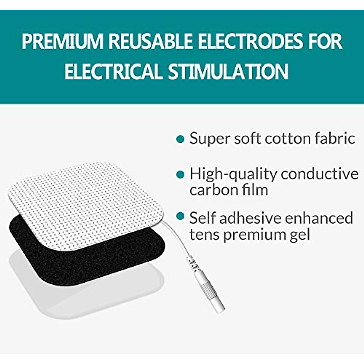 DONECO TENS Unit Pads 18 Pcs Replacement Pads Electrode Patches for Electrotherapy, 2"X4" 6 Pcs, 2"X2" 8 Pcs and 2" Circular 4 Pcs TENS Re-usable Electrode Pads