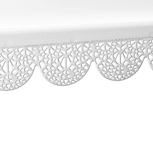 Dulcet Delights Metal Rectangle Eyelet Cake Stands with Lattice Borders – Cake stands for Birthdays, Weddings, Parties and Events - 14 ½"L x 6 ½”W x 3 ¼”H and 17 ½"L x 9 ½”W x 3 ¼”H – Set of 2 – White