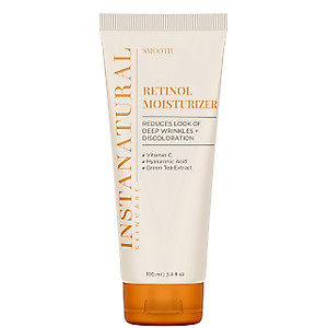 InstaNatural Retinol Moisturizer Nighttime Face Moisturizing Cream, Brightens and Reduces Signs of Aging, Wrinkles, Lines and Discoloration, with Vitamin C and Hyaluronic Acid, 3.4 Fl Oz