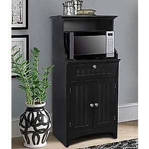 OS Home and Office Coffee Maker Utility Cabinet in Black kitchen microwave cart