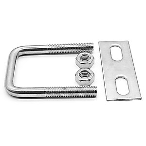 BokWin 2PCS M8x40x65mm Stainless Steel Square U-Bolt Tie Down U Bolt with Frame Plate and Nuts for Sailboat Trailer Automobiles Trailer Industrial Parts