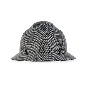 Jackson Safety Blockhead Fiberglass Full Brim Hard Hat - 4-Point Ratchet Suspension w/Jackson 370 Speed Dial Headgear - Carbon Fiber Pattern, Large