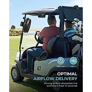 xasla 10000mAh Portable Clip on Fan, 8 inch Rechargeable Battery Operated Fan, 24 Hours Work Time, Quiet USB Fan, 4 Speeds Personal Fan, Ideal for Outdoor Camping Golf Cart Home Office Black