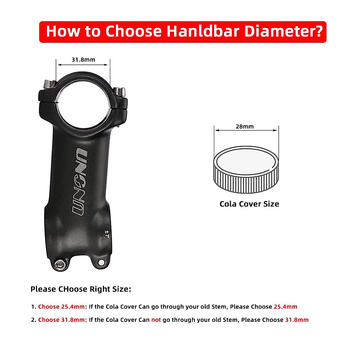 BESNIN Bike Stem, 7 Degree 31.8mm 60mm/70mm/80mm/90mm/110mmMTB Stem Mountain Bike Handlebar Stem for Bicycle, Road Bike, MTB, BMX, Cycling (7° 31.8 * 70mm)