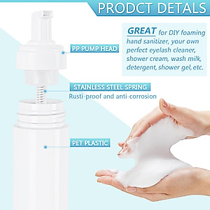 Foam Pump Bottle 8.5oz/250ml White Empty Foam Dispenser Bottle Travel Foaming Hand Soap Bottle Large Refillable Foaming Bottle for Shampoo Cleaning Traveling (4 Pack)