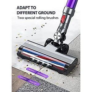 BuTure Cordless Vacuum Cleaner, 33Kpa 400W Stick Vacuum Cleaner with Touch Screen 55 Min Runtime Detachable Battery Wireless Vacuum for Pet Hair Carpet and Hard Floor