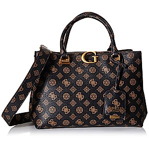 Guess G Vibe Girlfriend Satchel Mocha Logo, Mocha Logo