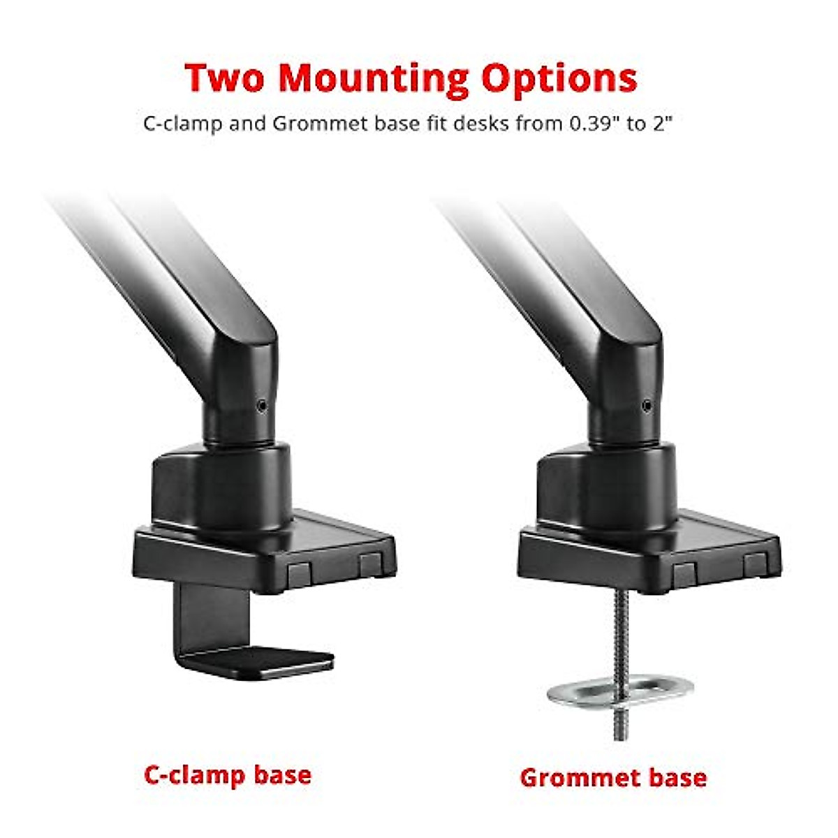 SIIG Aluminum Mechanical Single Monitor Arm Mount - Height Adjustable Desk Mount for 17in to 32in Screens - 17.6lbs Max VESA 75x75mm 100x100mm, Black