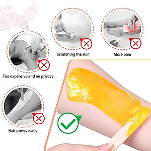 Auperwel Wax Beads for Hair Removal, 1.1LB Painless Salon Hard Wax Beans for Bikini, Eyebrow Facial, At Home Pearl Waxing Beads for Sensitive Skin with 20 Spatulas for Women Men(Rose)