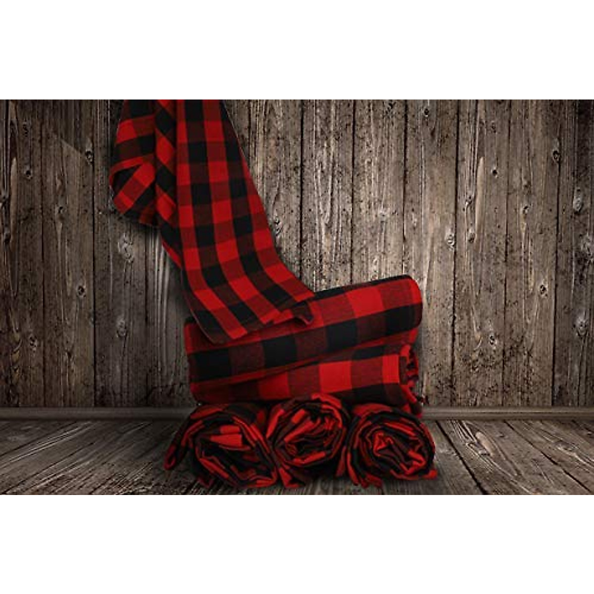 Gratico Kitchen Towels Set of 6 Buffalo Checks Red/Black Kitchen Towels 20X30 Inches 100% Cotton Highly Absorbent Kitchen Towels Premium Quality Ultra Soft Mitered Corners Kitchen Towels
