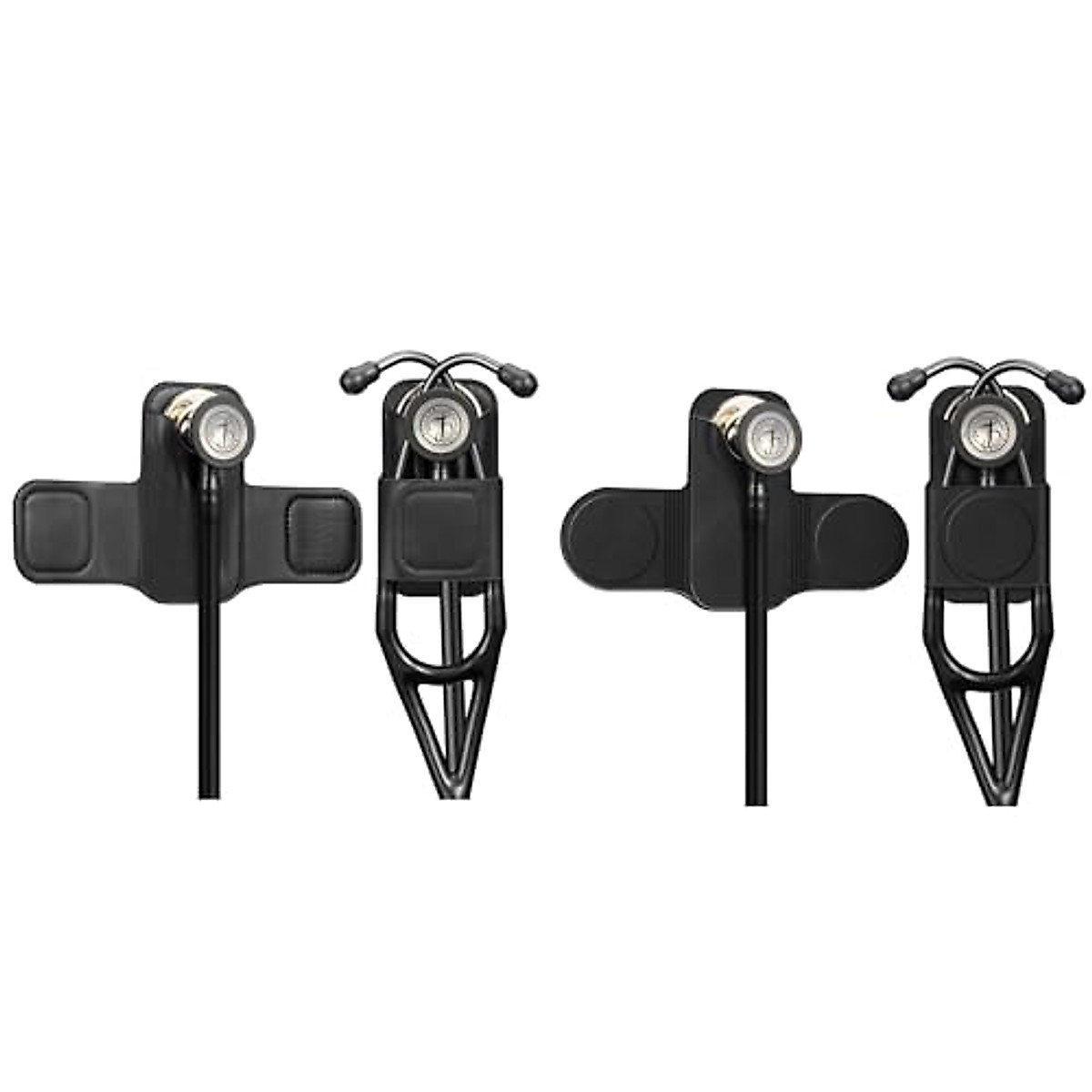 SKYREH Bundle: Stethoscope Holder Clip, Microfiber Velcro PU Leather Stethoscope Hip Holder + Magnetic PU Leather Stethoscope Hip Holder for 3M Littmann Classic III, 3M Littmann Cardiology IV