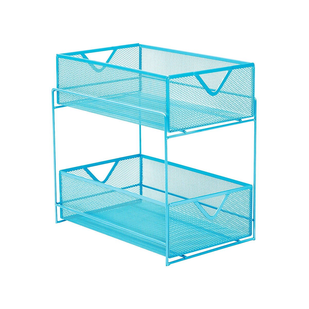 Mind Reader, Supply Storage, Makeup Accessory Organizer, One Size, Blue 2 Tier Mesh