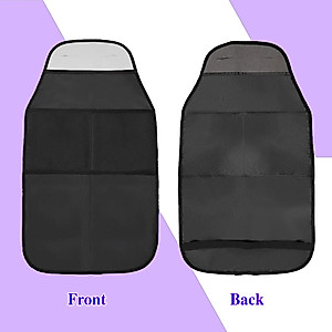 Jsorum seat back organizer, Back Seat Protector with Organizer, Kick Mats Back Seat Protector, Vehicle Back Seat Kids Safety Accessories Fit for Most Cars, SUV, Truck, Minivan Seats