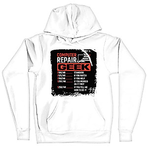 Computer Repair Geek Hooded Sweatshirt - Technician Hoodie - Funny Hoodie - Navy, XL