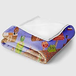 NICHIYOBI Redcap Beard Plumber Bros Game Flannel Blanket Kobayashi Tohru Kanna Lightweight Cozy Throw Blanket Warm Bed Blanket fit Sofa and Couch (05,Small 50x40in)