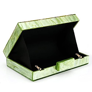 Acrylic Evening Box Bag for Women Multicolor Sequin Geometric Bridal Clutch Prom Handbag Wedding Bag Party Purse Bag (Green)