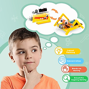 Ailiaili 6 Set STEM Projects for Kids Ages 8-12, Electronic Science Kits for Boys 6-8, DIY Engineering Robotic Stem Toy, Science Experiments Circuit Building Kits, Gift for 5 6 7 8 9 10 11 12 Year Old