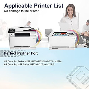 TESEN 201X CF400X (with New Chips) Remanufactured Toner Cartridge Replacement for HP 201X CF400X for HP Color Pro M252n M252dw MFP M277n M277dw M277c6 M274n (Black, 2PK) Green Series