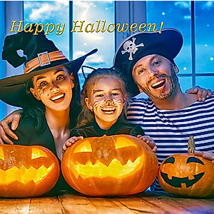 Haromala Halloween Pumpkin Carving Kit, Professional Stainless Steel Pumpkin Carving Tools Kit with Storage bag and luminous Tattoos, Carve Sculpt Jack-O-Lanterns for Decorations DIY