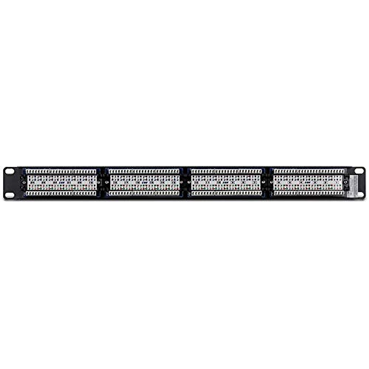 TRENDnet 24-Port Cat5-5e RJ-45 UTP Unshielded Patch Panel, Wallmount or Rackmount, 100Mhz, Color-Coded Labeling, Cat5,Cat5e,Cat4,Cat3 Compatible, 1U Rackmount, Black, TC-P24C5E