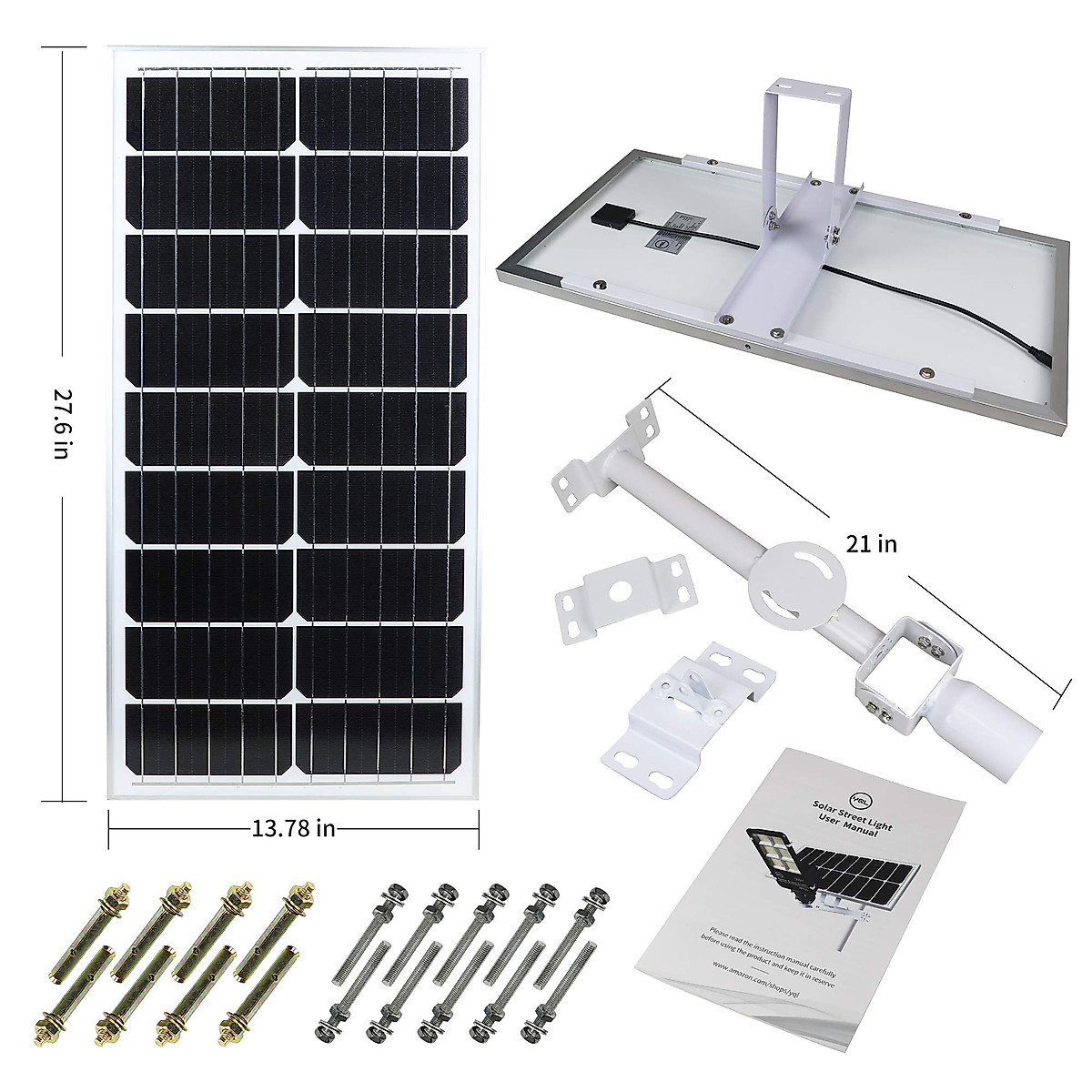 YQL Solar Street Light Outdoor 300W Parking lot Light Waterproof Dusk to Dawn Motio Sensor Large Big Bright Commercial Solar Powered Ligth White for Outside