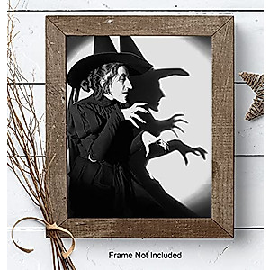 Wizard of Oz Wicked Witch Decor - Pagan Gifts - Wiccan Wicca Decor - Paganism Supplies - Gothic Wall Decor - Goth Wall Art - Witchcraft Decor - Black Magic - Vintage Witchy Poster - Scary Decorations