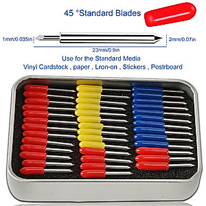 AXOTEY, 40PCS Fine Point Blades, Cutting Blades for Cricut Explore Air/Air 2 Maker Expression, Including 10PCS 30°Shallow Replacement Blades, 20PCS 45°Standard Blades and 10PCS 60°deep Cutting Blades