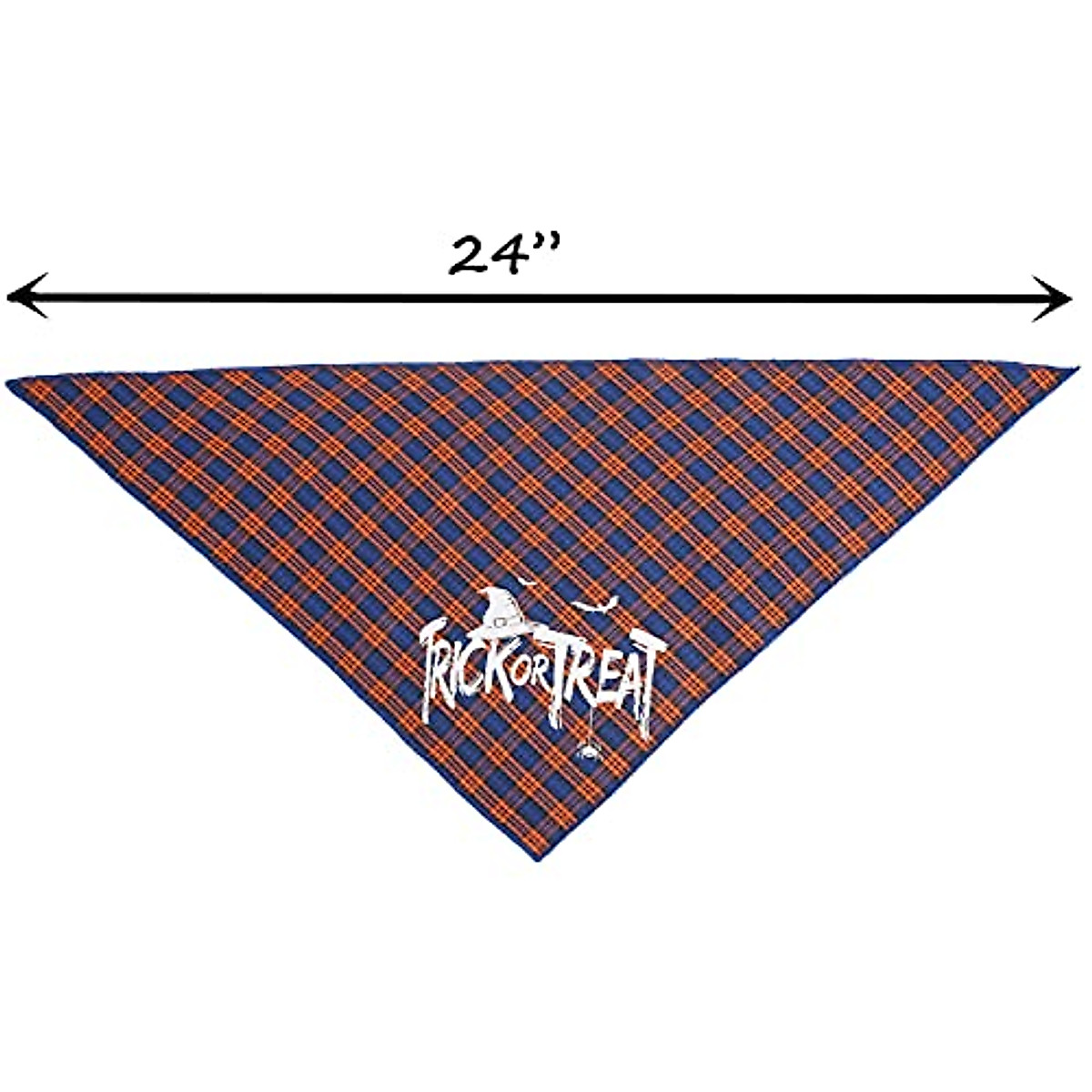 Halloween Bandana for Dogs Set of 2, Triangle Reversible Pet Scarf for Small Medium Large Dogs