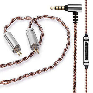 FAAEAL 0.78mm 2 pins Upgrade Cable with mic,Compatible for BL03 ES4 ZST ZSN ZS10 C16 ZSX ZS10 PRO AS16 ZS7 ZSR TRN V80 V90 BA5 KB KS1 KS2 KINERA Seed Earphones 4.9ft(3.5mm)