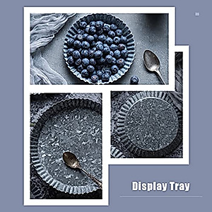 Cabilock Cutlery Tray Galvanized Serving Tray Round Farmhouse Rustic Serving Platter Fruit Food Breakfast Coffee Cupcake Dinner Tray for Kitchen Dining Room Jewlery Tray