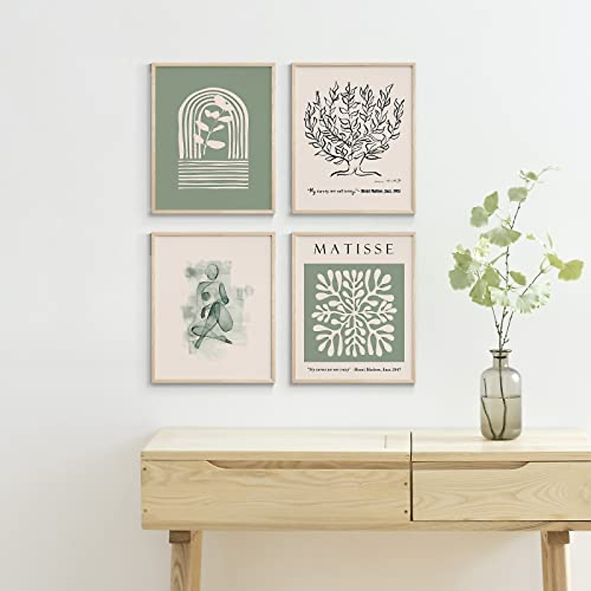 ARPEOTCY Matisse Wall Art Prints, Sage Green Retro Art Posters, Abstract Master Prints for Bedroom Wall Decor Aesthetic, Set of 6, 8x10in , Unframed