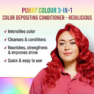 Punky Colour 3-in-1 Color Depositing Hair Cleanser & Conditioner, 8.5 fl oz. (Redilicious)