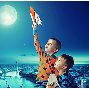Number 1 In Service NASA Space Shuttle Toy for Kids Pretend Play 2 Piece Set Rocket Ship with Lights and Sound Diecast Spaceship for Boys Girls Toddlers