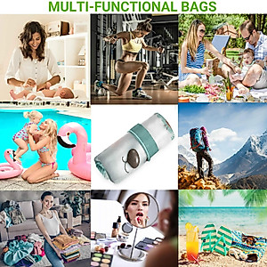 visesunny Bear with Two Bird Animal 2Pcs Wet Bag with Zippered Pockets Washable Reusable Roomy for Travel,Beach,Pool,Daycare,Stroller,Diapers,Dirty Gym Clothes, Wet Swimsuits, Toiletries