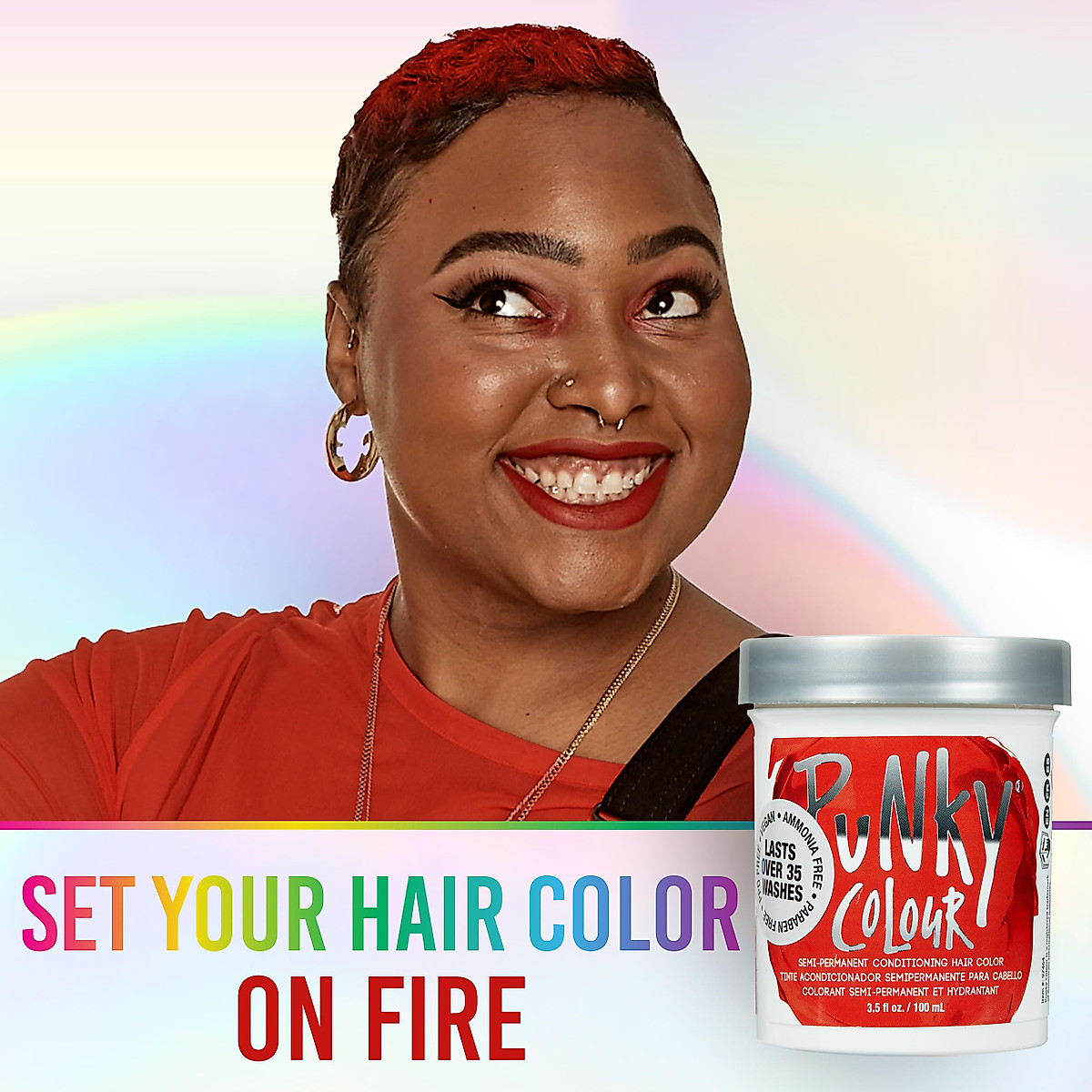 Punky Fire Semi Permanent Conditioning Hair Color, Non-Damaging Hair Dye, Vegan, PPD and Paraben Free, Transforms to Vibrant Hair Color, Easy To Use and Apply Hair Tint, lasts up to 25 washes, 3.5oz