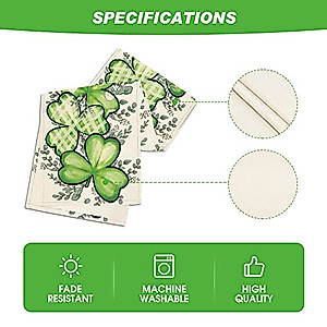 Artoid Mode Clover Shamrocks Eucalyptus Buffalo Plaid St.Patrick's Day Table Runner, Seasonal Kitchen Dining Table Runner for Home Party Decor 13x72 Inch
