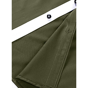 JMIERR Men's Casual Button Down Shirts Wrinkle-Free Short Sleeve Business Muscle Slim Fit Non Iron Dress Shirt for Men, XL, Olive Green