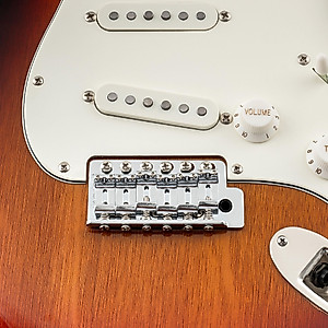 Musiclily Pro 10.8mm Steel Vintage Style Guitar Tremolo Bridge Saddles for Strat Stratocaster Electric Guitar, Chrome (Set of 6)